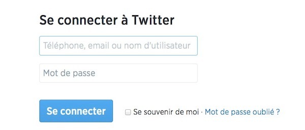 Twitter permet la connexion avec votre numero de téléphone sur son site ...
