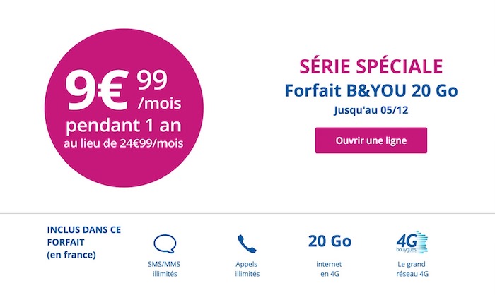 Bon plan : forfait Bouygues Telecom illimité + 20 Go d'Internet pour 9,99€/mois (au lieu de 24 ...