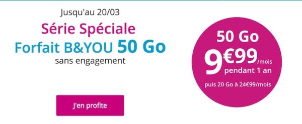 Bouygues Telecom répond timidement au forfait 100 Go de SFR avec une offre moins intéressante ...