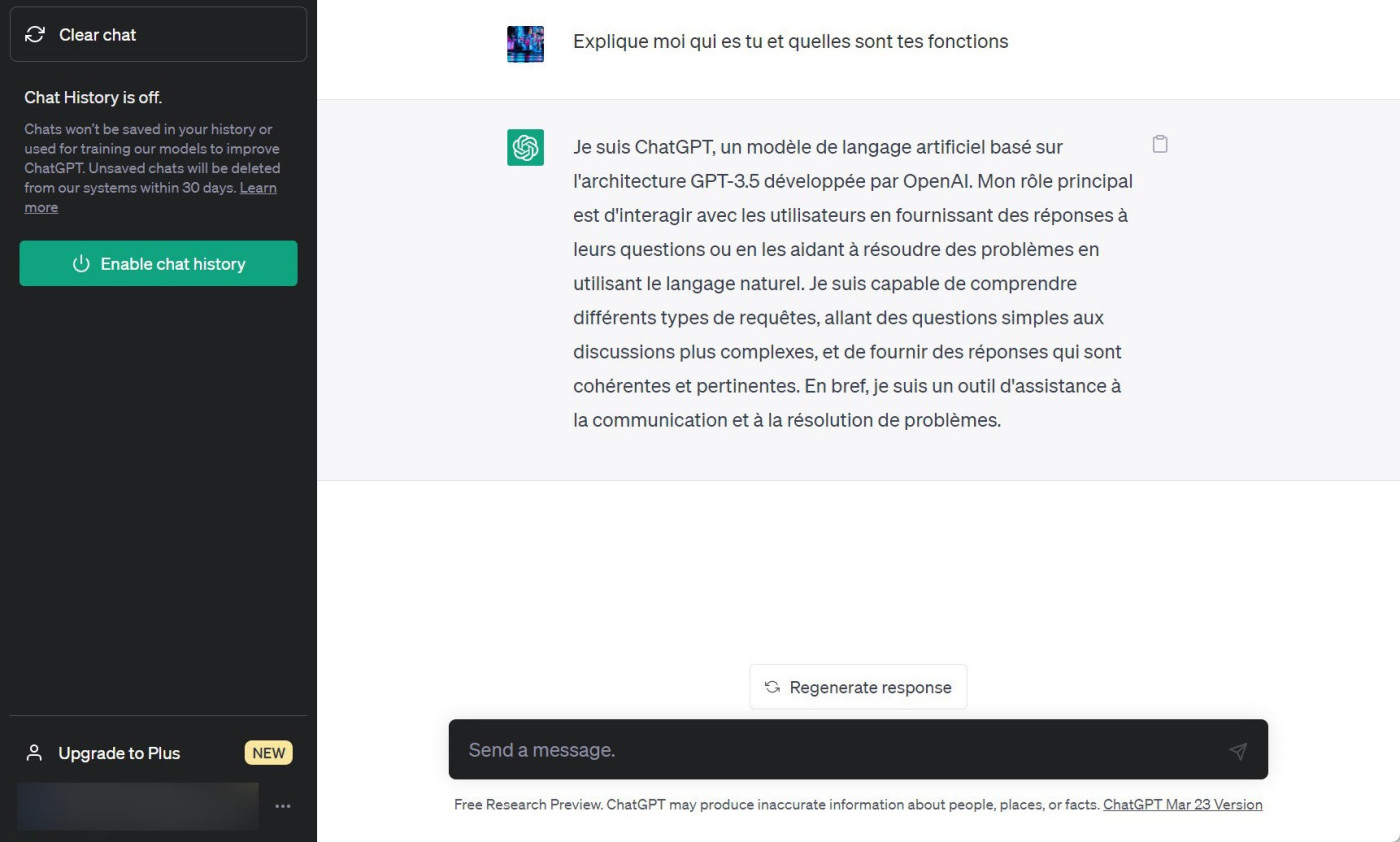 ChatGPT ajoute une option pour désactiver l'historique de conversation - KultureGeek