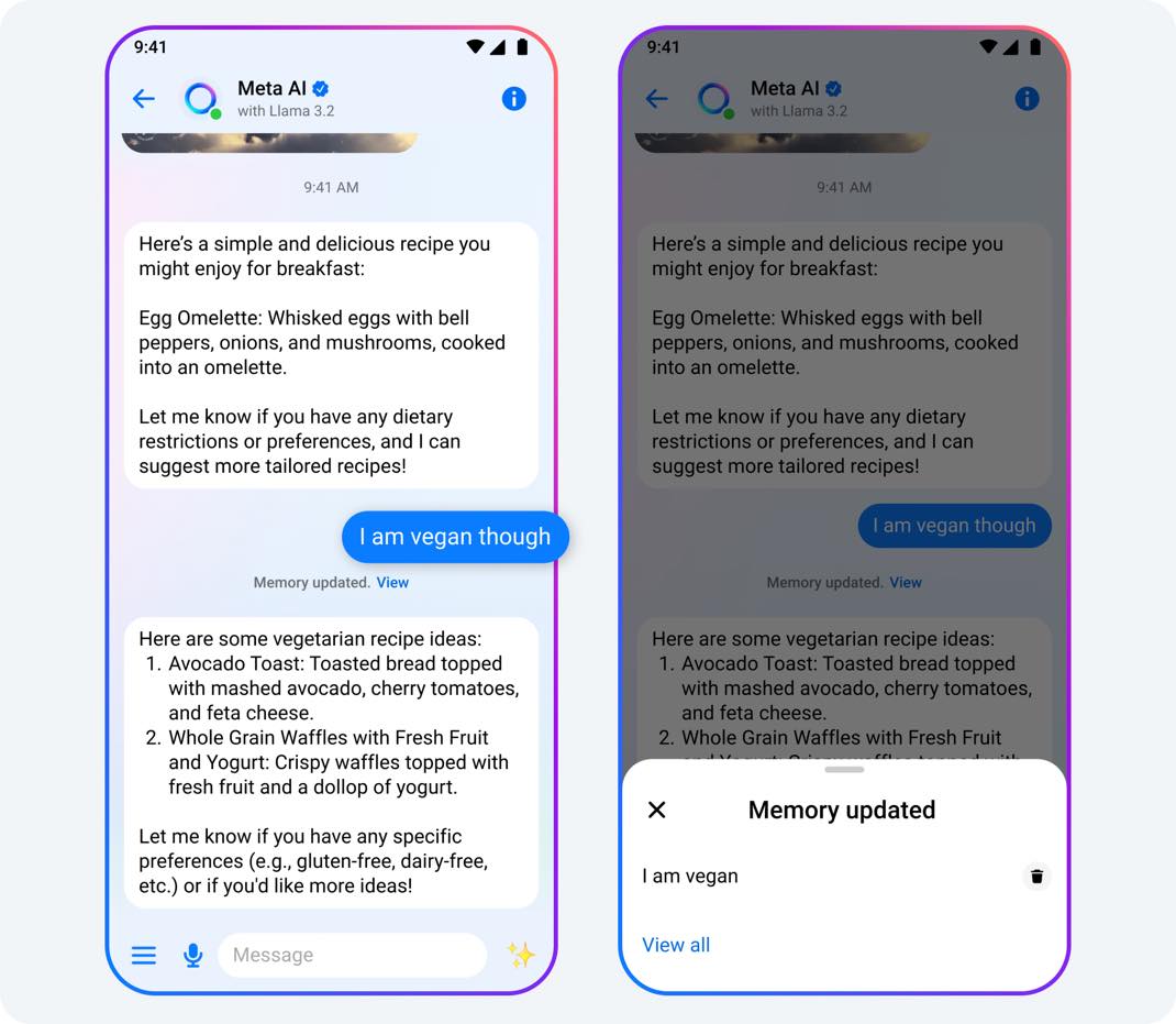 Meta AI peut conserver des informations issues de Facebook, Messenger ...