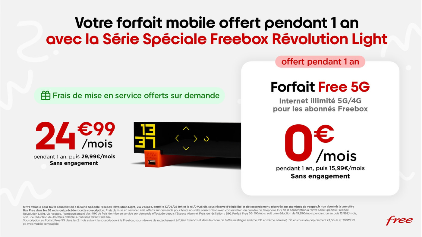 Free lance une offre Freebox + forfait 5G pour 24,99€/mois pendant un an - KultureGeek